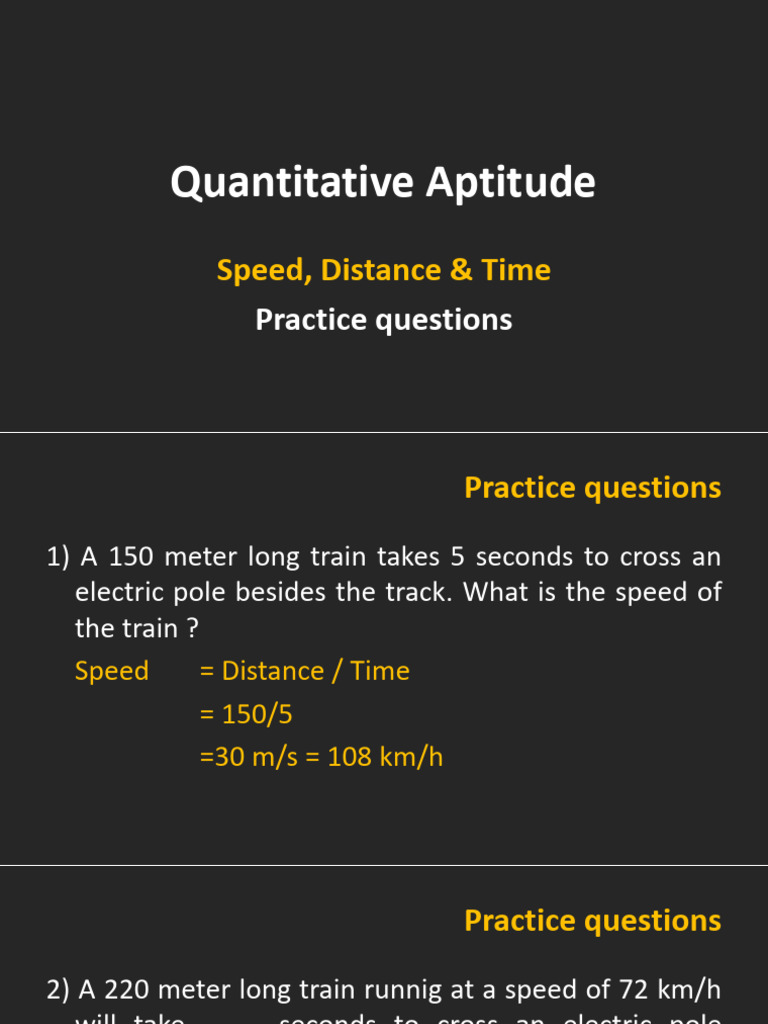 SDT practice questions | Download Free PDF | Metre | Speed