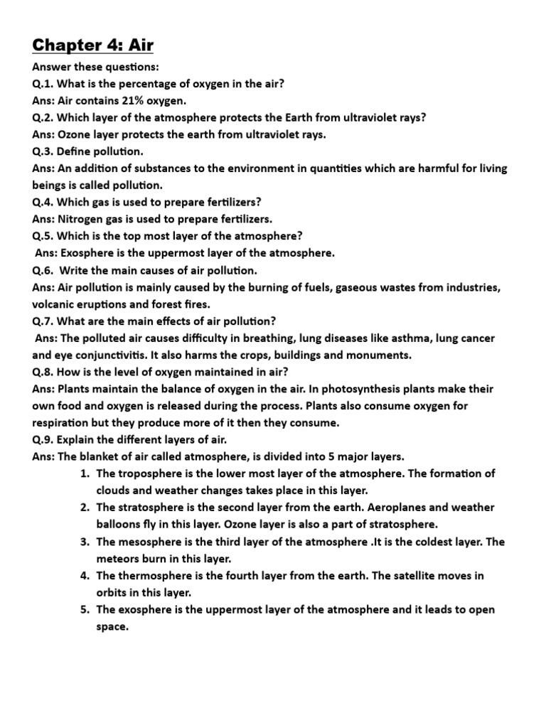 Ch4 AIR | PDF | Atmosphere Of Earth | Atmosphere