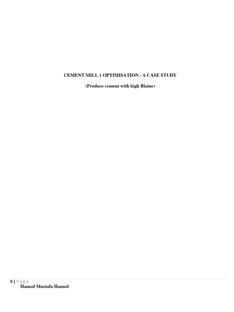 Cement Mill Optimization Case Study | PDF | Cement