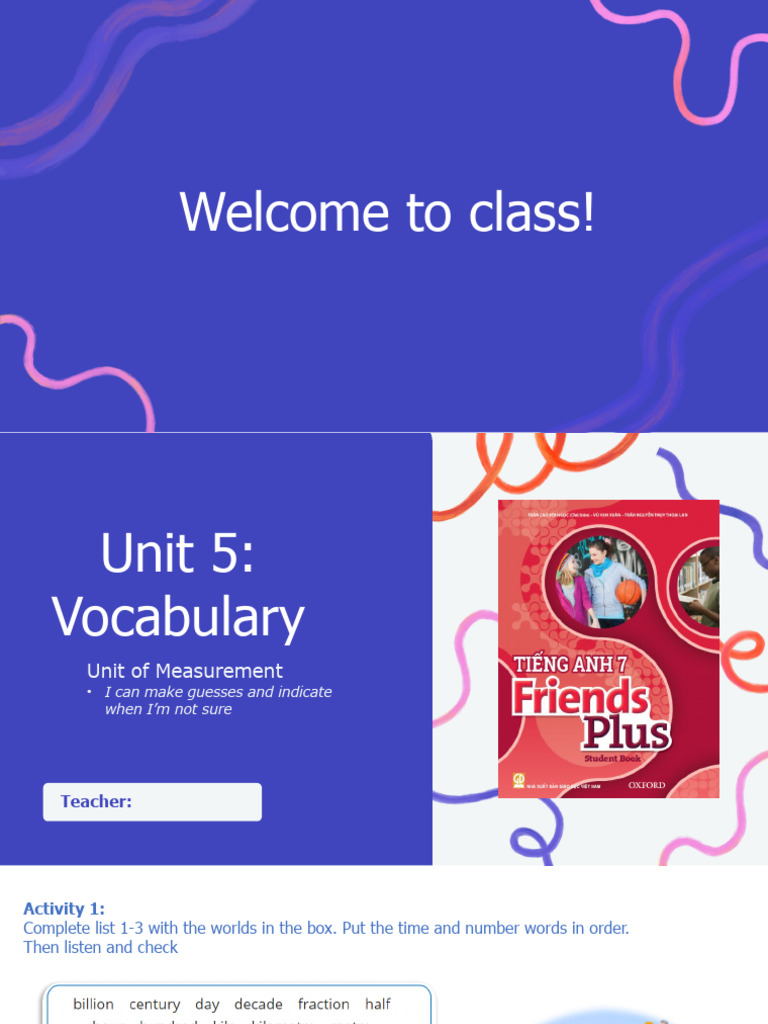 Tiếng Anh FP7 - Unit 5 - Lesson 1 | PDF
