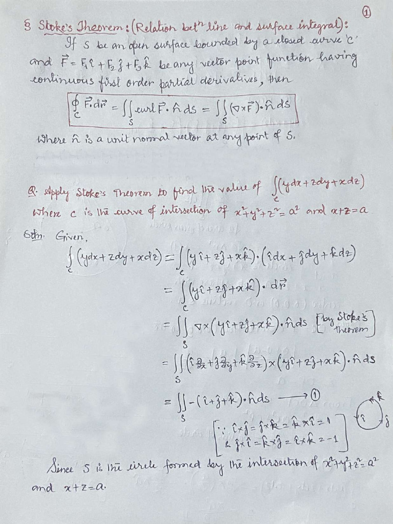 Stoke's Theorem | PDF
