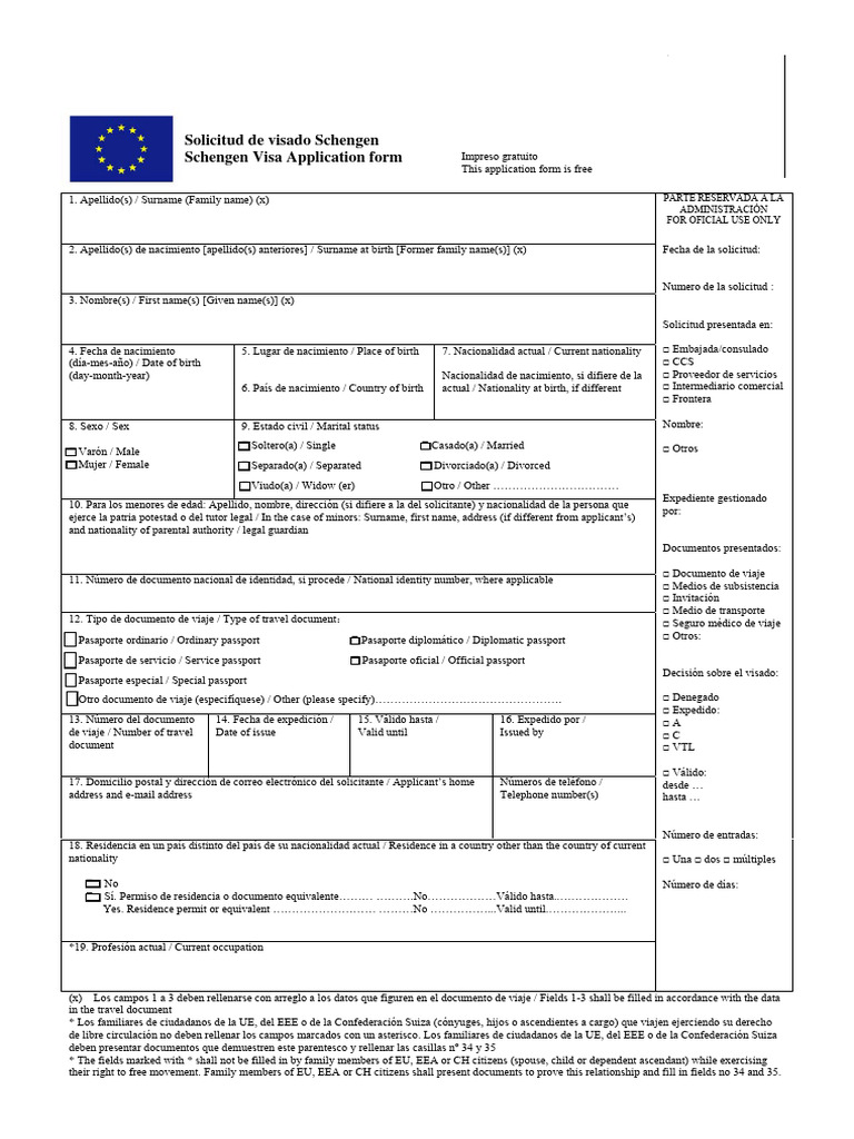 Cómo llenar la solicitud de visado Schengen | PDF | Visa de viaje | Ocio