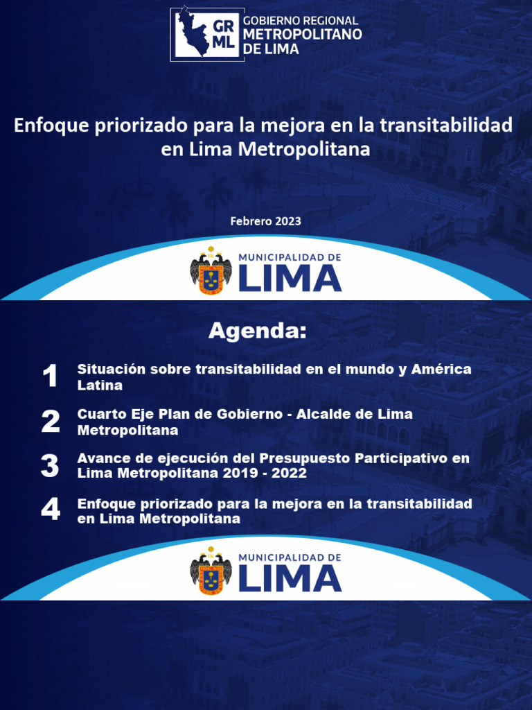 Enfoque-de-transitabilidad-en-Lima-Metropolitana_02.03.2023 (1) | PDF | Lima | America latina
