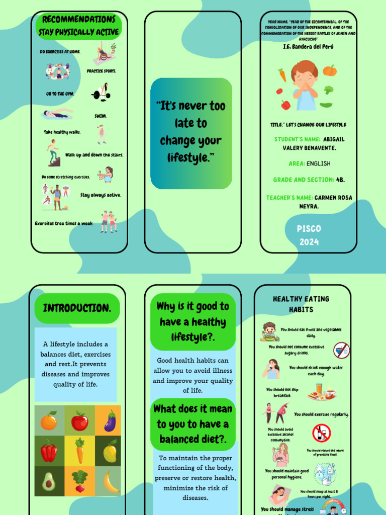 Triptico informativo del día mundial del agua divertido azul y verde (Trípticos) | PDF | Healthy ...