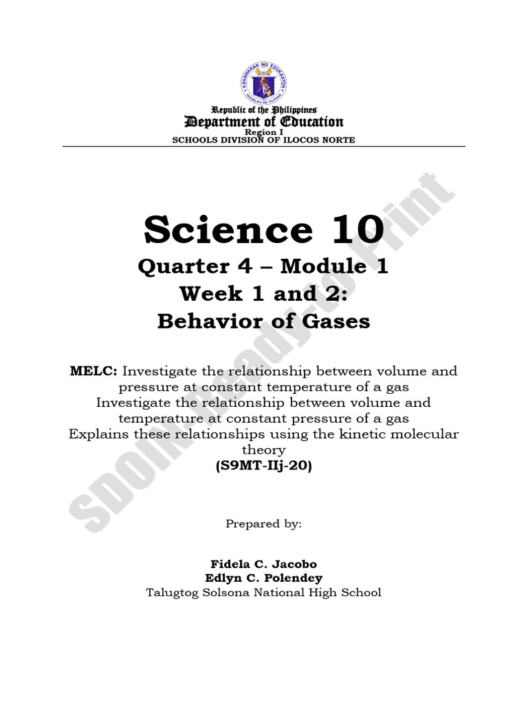 Science 10 Q4 Week1 2 MELC01 Module1 Jacobo Fidela Et - Al. | PDF ...