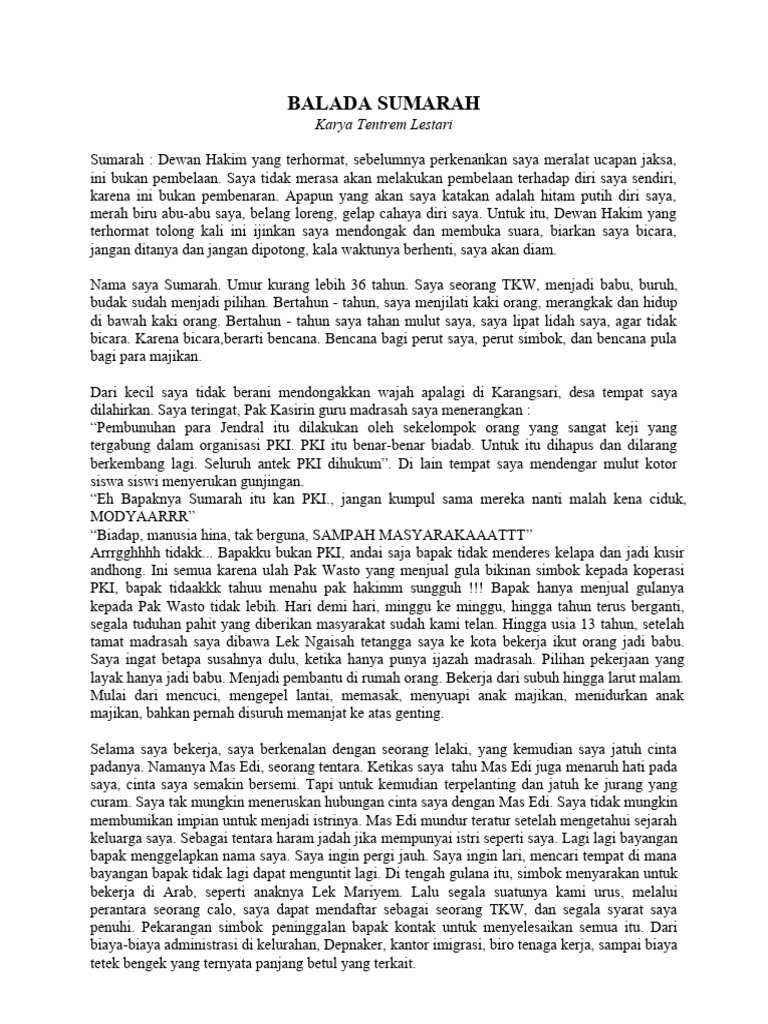 Balada-Sumarah - 125806 | PDF | Fiksi Misteri, Thriller, & Kejahatan