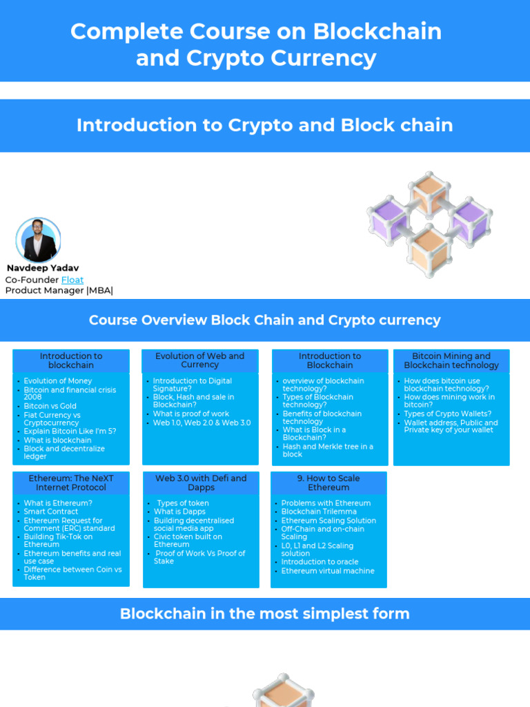 Complete Course On Blockchain and Crypto Currency | PDF ...