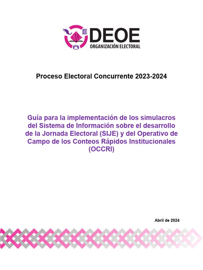 Guía_simulacros_SIJE_OCCRI_PEC_2023_2024 | PDF | Aplicación movil | México