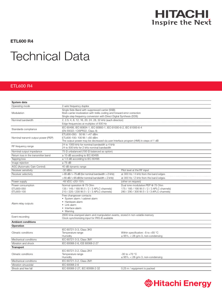 ETL600 R4 - Technical Data | PDF | Radio Technology | Sound Production ...