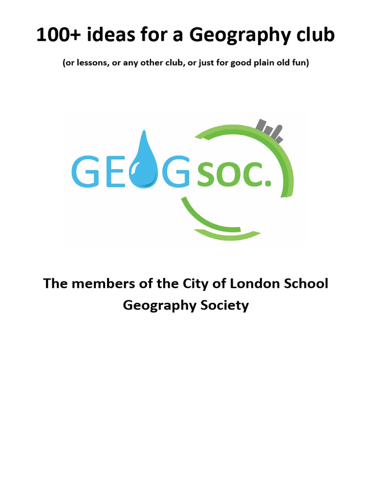 100 Ideas For A Geography Club Original Manual 1 | Download Free PDF ...