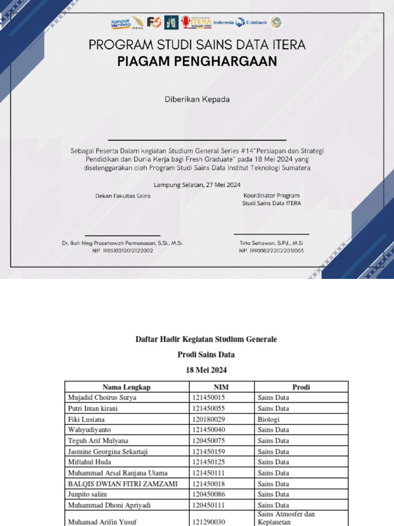 SERTIF PESERTA | PDF