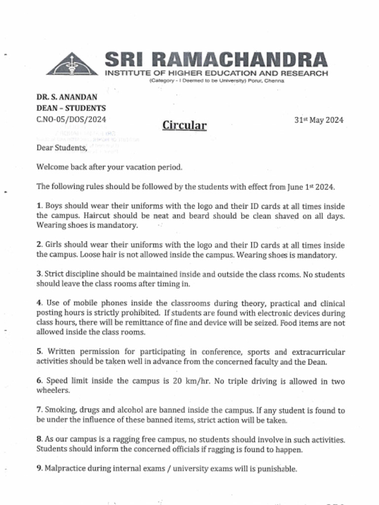 Students Discipline Rules | PDF