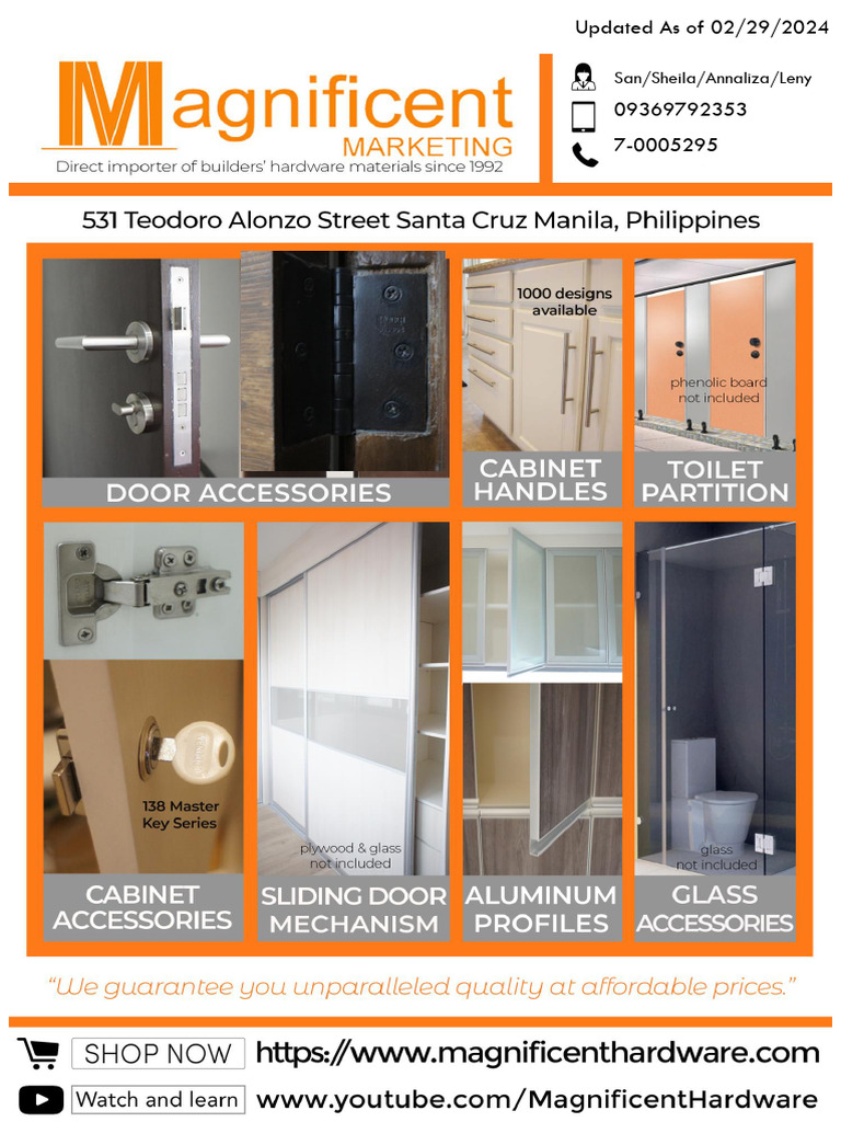 Magnificent Hardware Pricelist March 2024 | PDF | Door