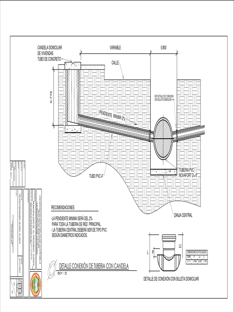 Diseño de Candela Domiciliar en Drenajes | PDF | Materiales de ...