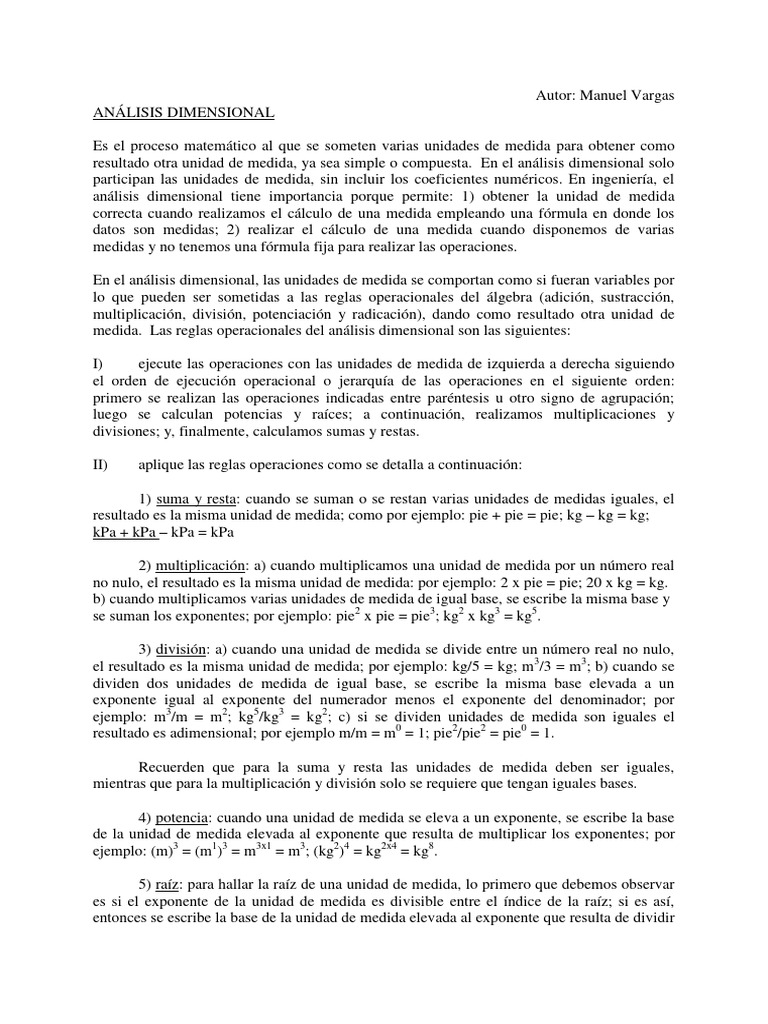 Analisis Dimensional y Tablas Conversiones | Descargar gratis PDF ...