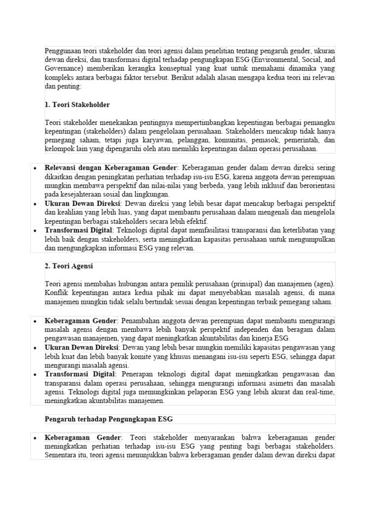 Teori Stakeholder Dan Teori Agensi | PDF | Karier & Perkembangan | Bisnis