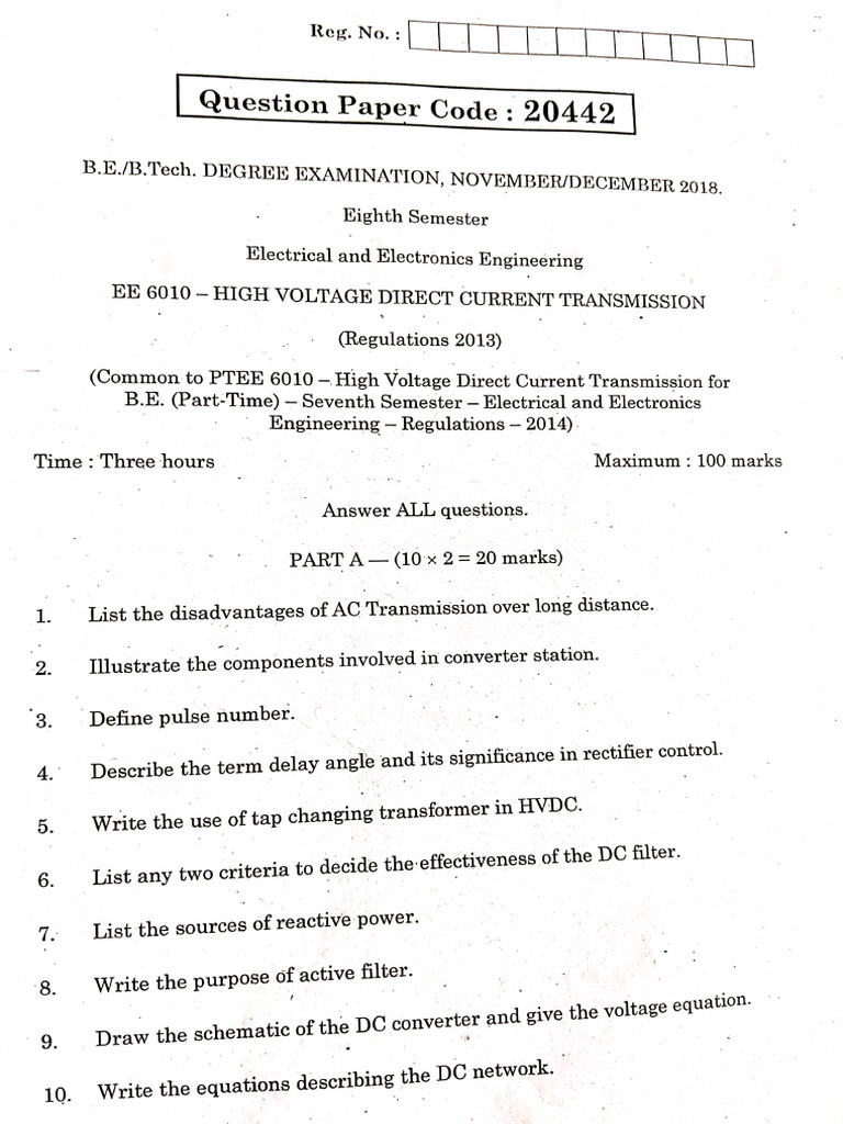 HVDC Old Question Papers | PDF