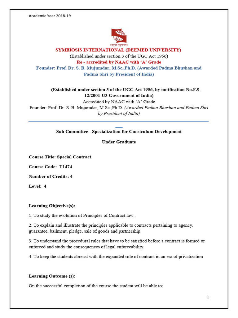 T1474-Special Contract | PDF | Guarantee | Private Law