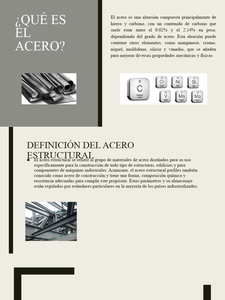 Definición y usos del acero estructural | PDF | Acero | Aleación