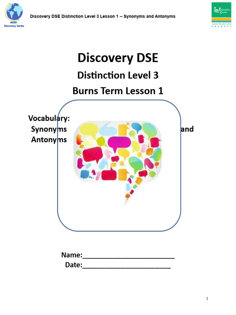 Discovery DSE - Distinction - Level 3 - Lesson 1 | PDF | Electronic Cigarette | Tobacco Smoking