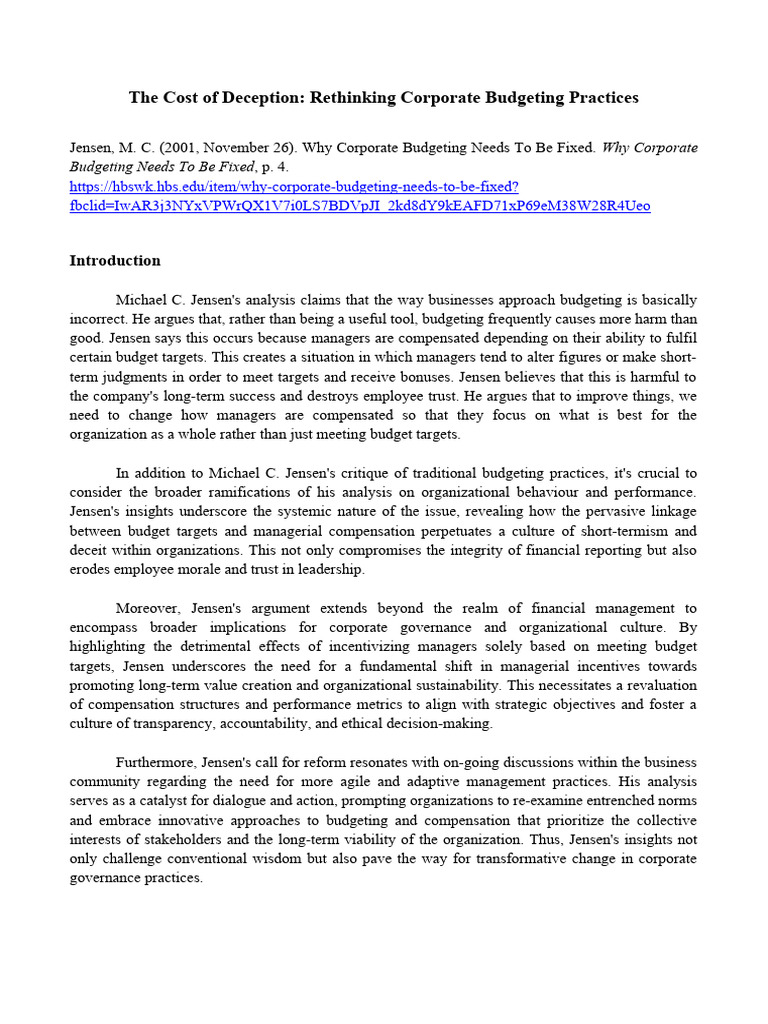 The Cost of Deception | PDF | Incentive | Pricing