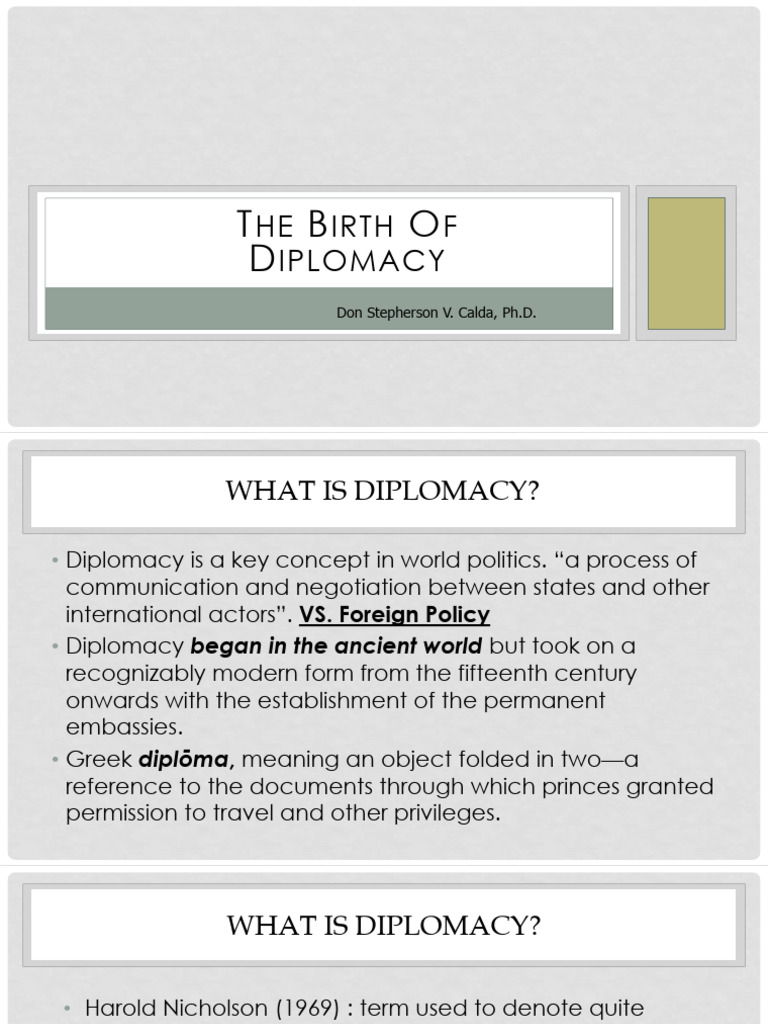 Lecture 1 Introduction To Diplomacy | PDF | Diplomacy | Diplomatic Mission