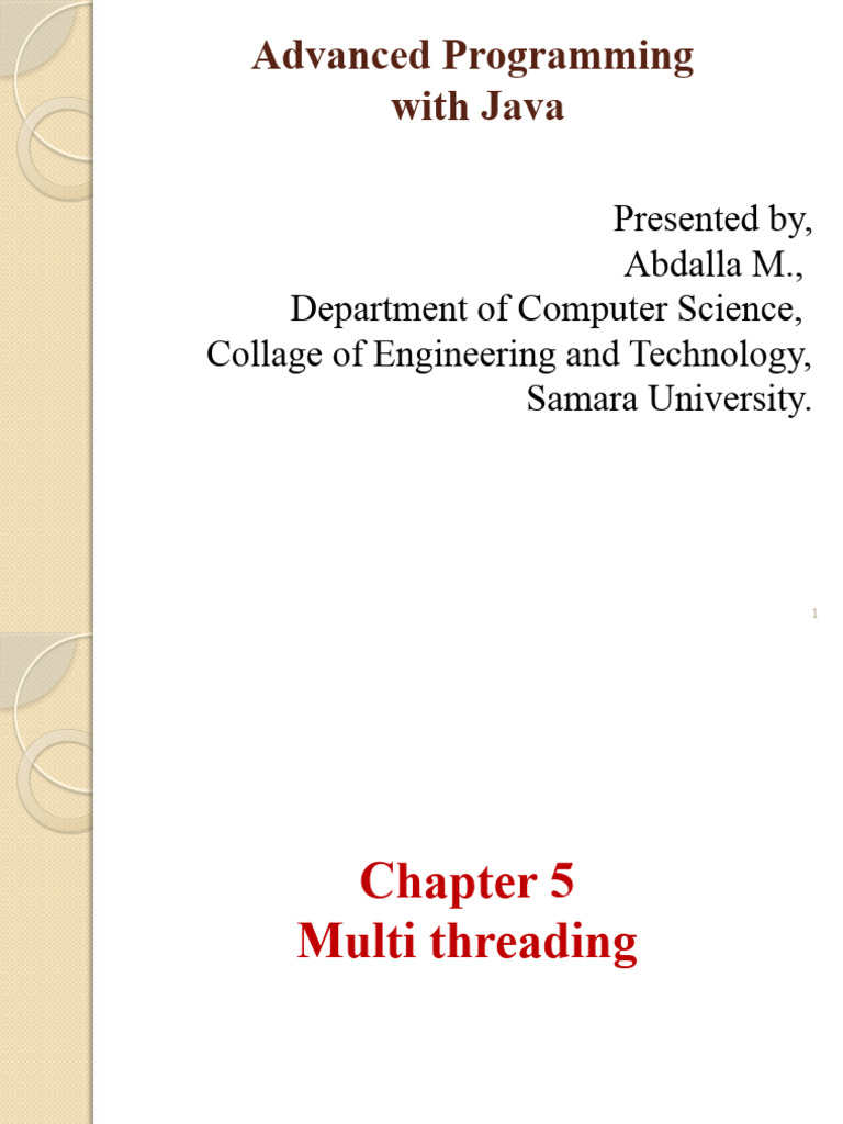 Chapter 5 Multi-Threading | PDF | Process (Computing) | Thread (Computing)
