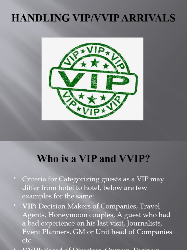 Handling Vip Arrival | PDF | Business | Finance & Money Management