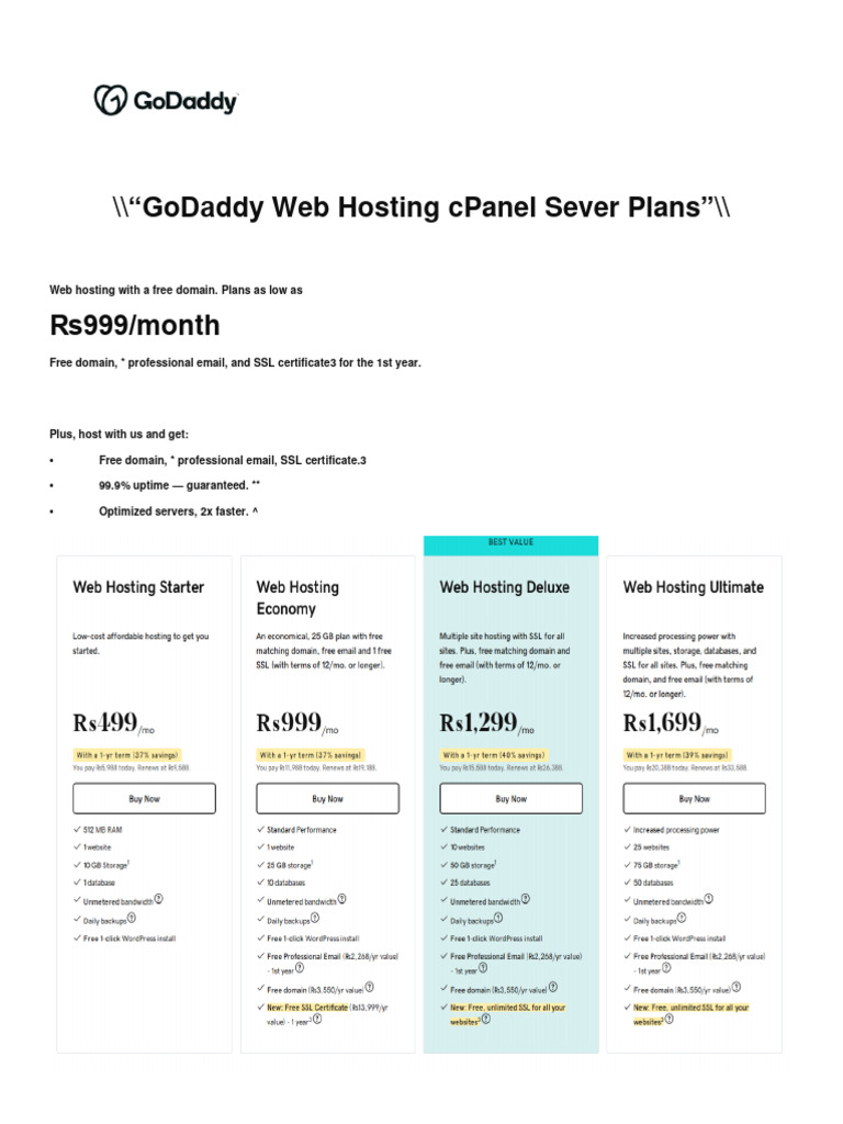 GoDaddy Price | PDF