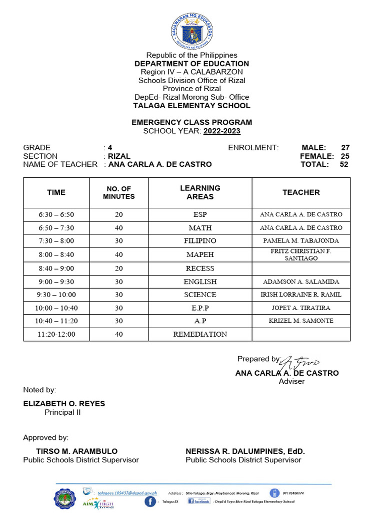 GRADE-4-EMERGENCY-CLASS-PROGRAM-final-edited | Download Free PDF ...