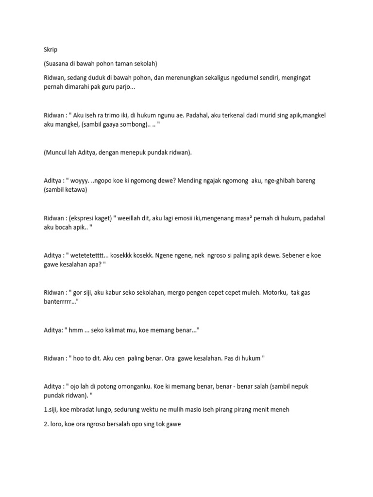 Skrip Drama Perpisahan | PDF