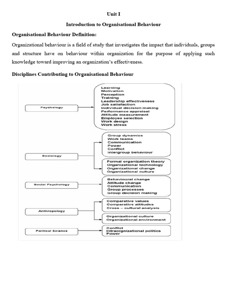 UNIT 1- OB | PDF | Cognitive Science | Cognitive Psychology UNIT 1- OB | PDF | Cognitive Science | Cognitive Psychology