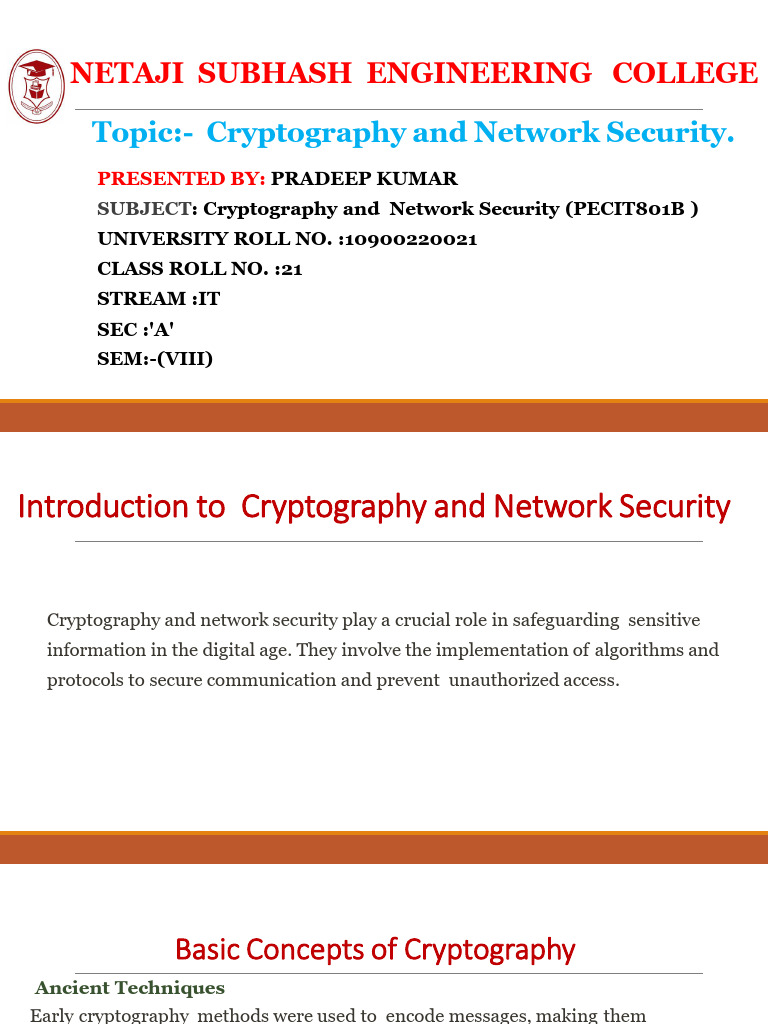 cryptography | PDF | Encryption | Public Key Cryptography