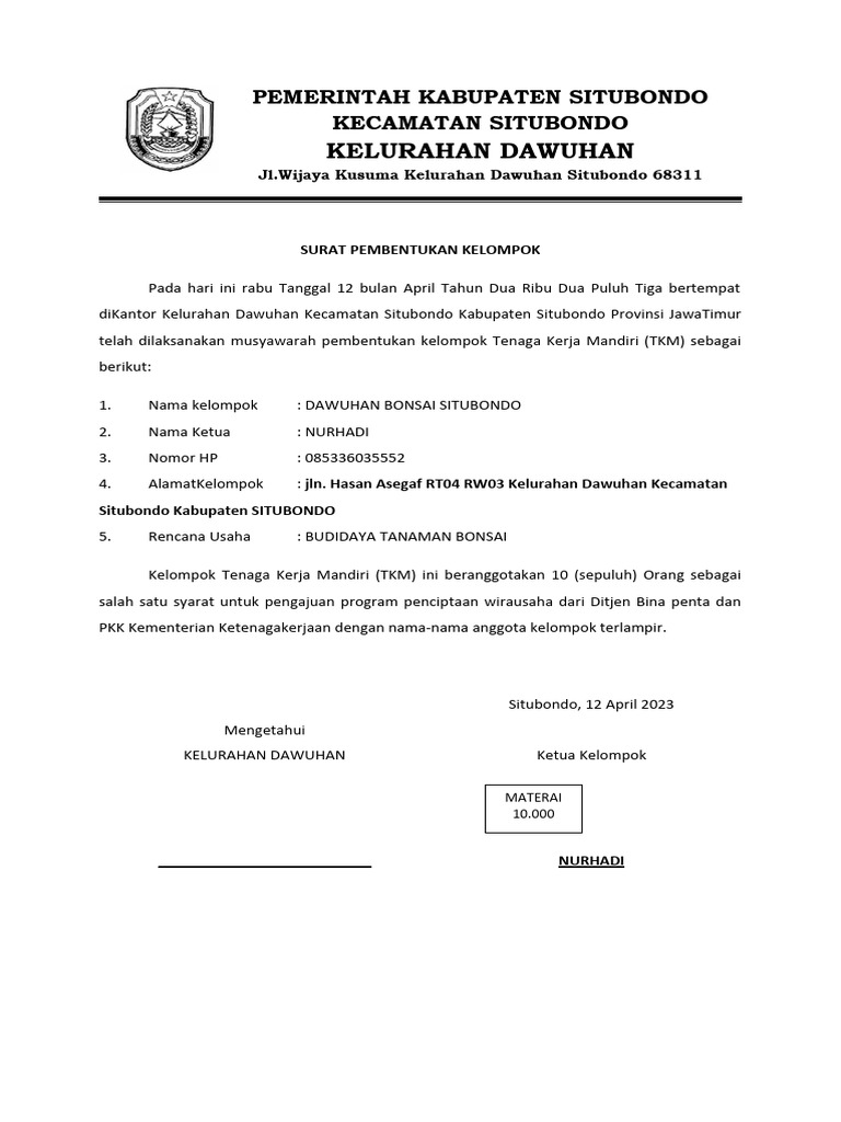 CONTOH PROPOSAL TKM 2023 | PDF