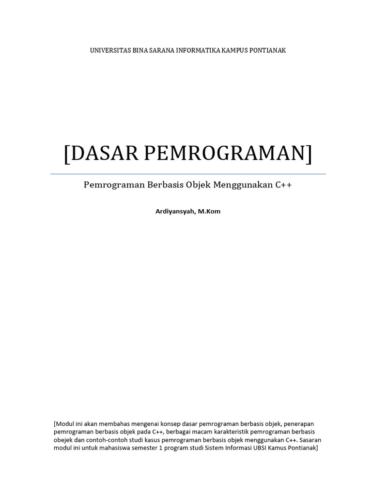 Dasar Pemrograman | PDF | Seni