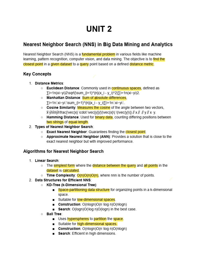 Unit 2 Bigdata Mining And Analytics Pdf Cluster Analysis Applied 