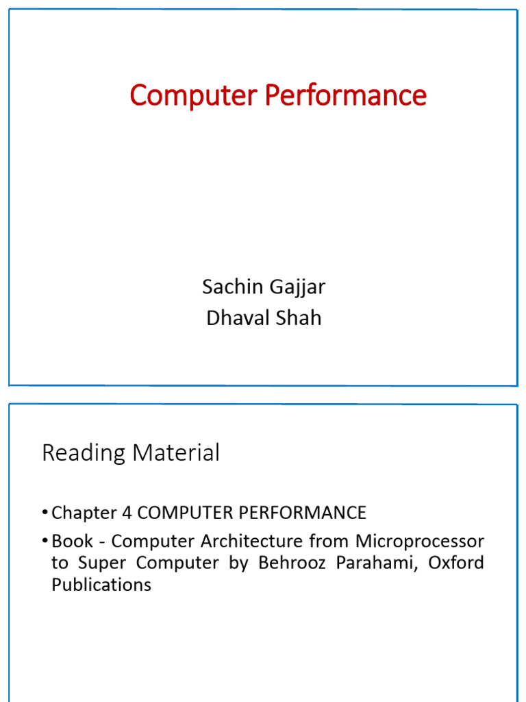 Computer Performance | PDF | Central Processing Unit | Parallel Computing