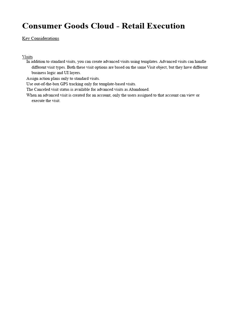 Consumer Goods Cloud Retail Execution Setup | PDF | Retail | Cloud ...