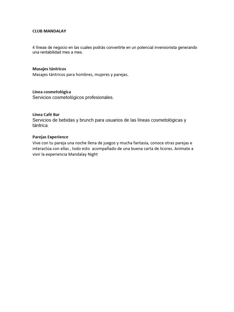 Franquicias y Sedes Mandalay | PDF