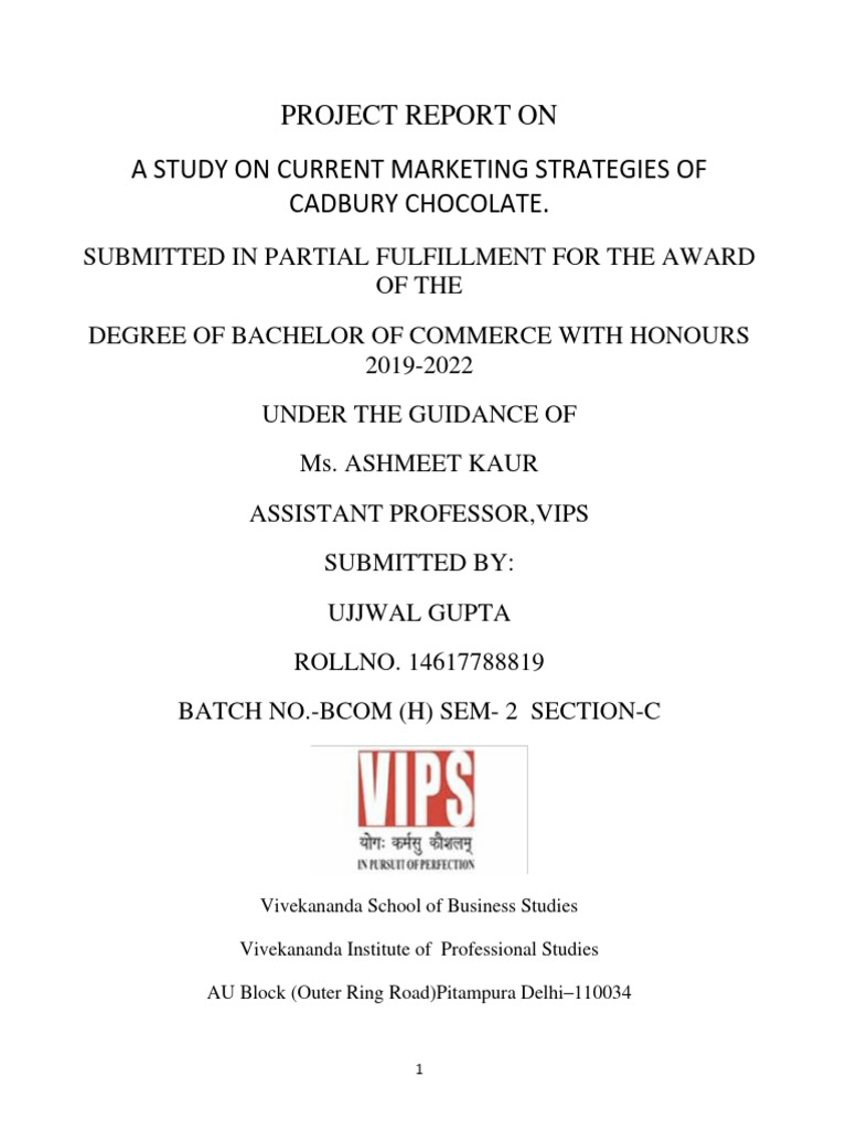 Ujjwal Final Minor Project Report - PDF 1 4.13.57 PM | PDF | Chocolate | Marketing