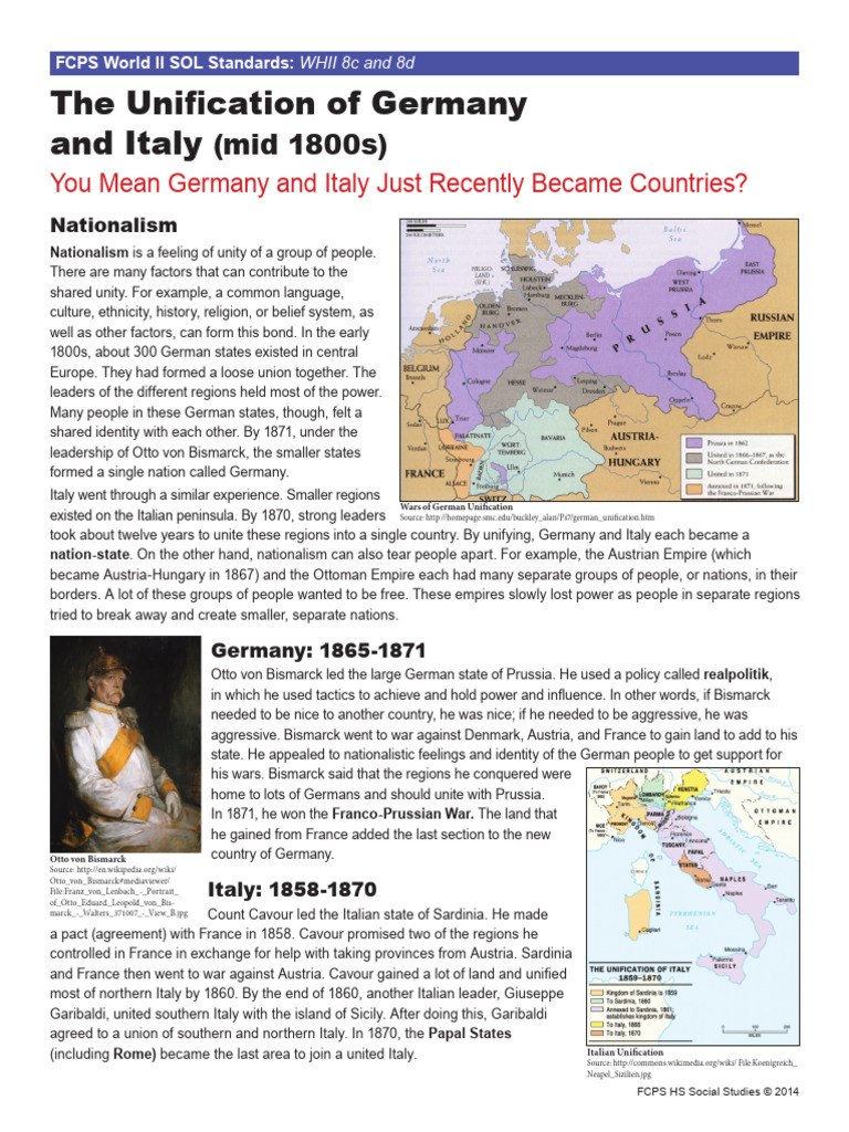 Unification of Germany and Italy | Download Free PDF | German Empire ...