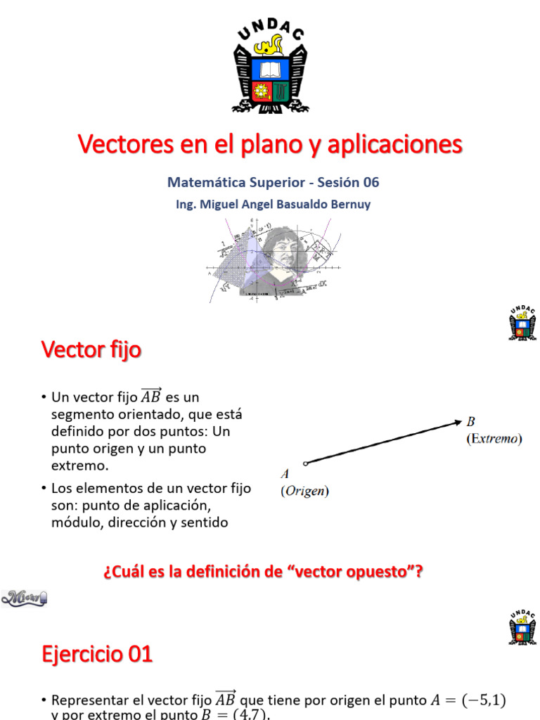 Sesión 06 - Vectores en El Plano y Aplicaciones | Descargar gratis PDF | Vector Euclidiano ...