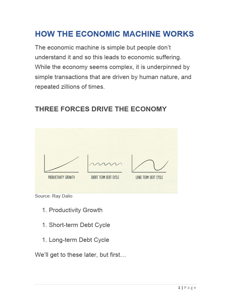 How The Economic Machine Works - Ray Dalio | PDF | Debt | Interest
