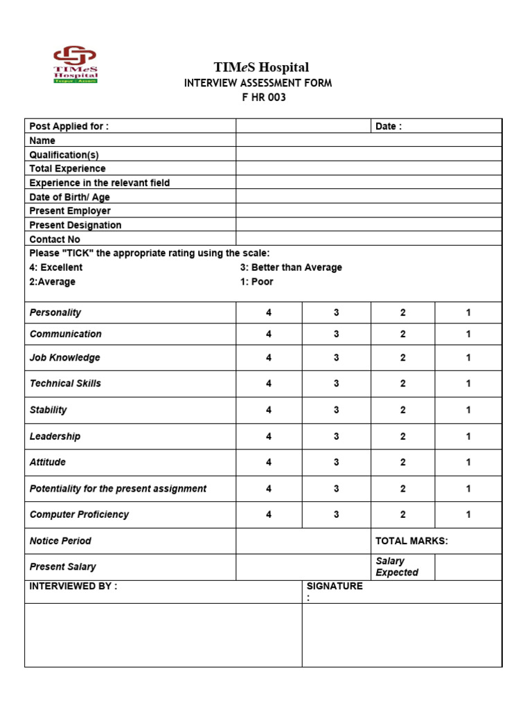 Interview Assessment | PDF