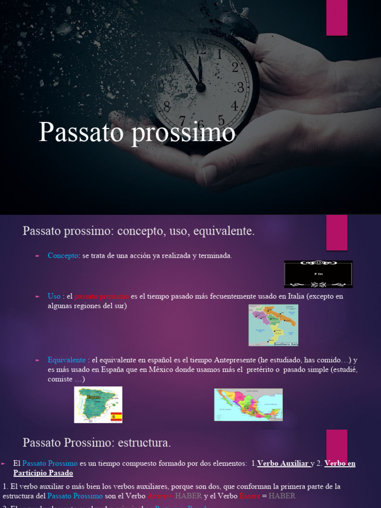 Passato Prossimo | PDF | Verbo | Semántica