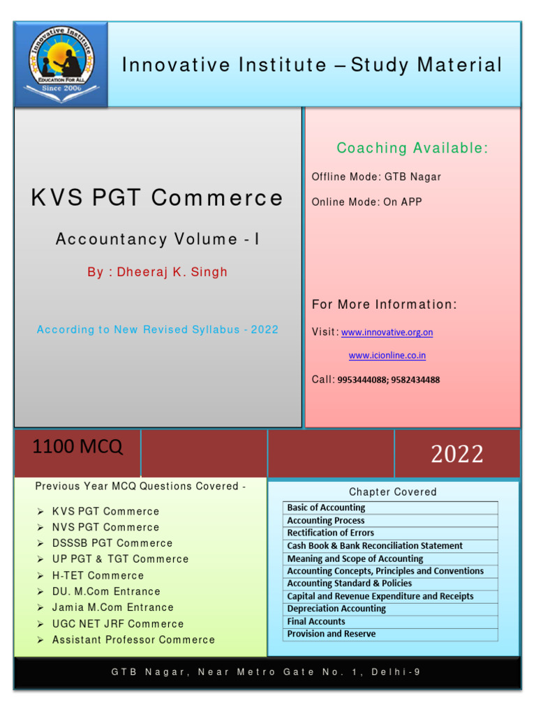 Kvs PGT Commerce Books Complete Set of 4 Books | PDF | Debits And ...