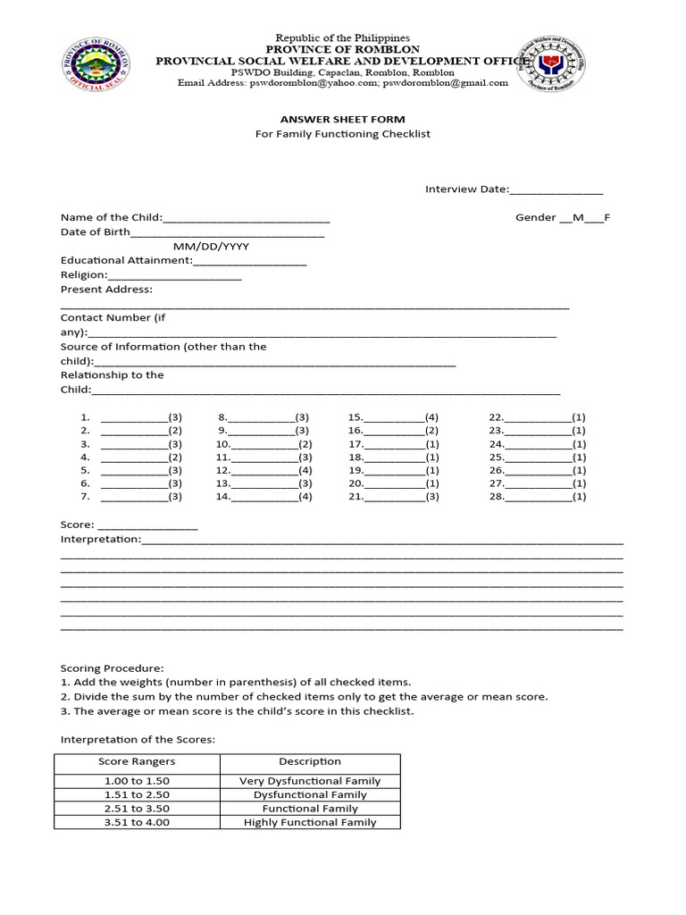 Answer Sheet Form | PDF