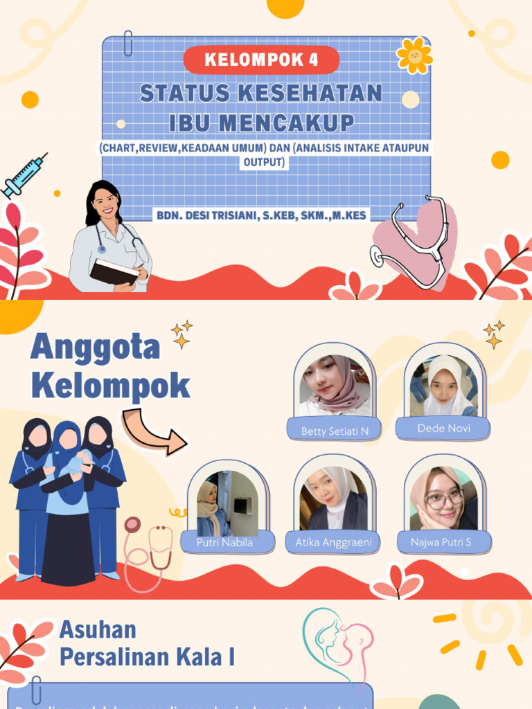 KEL 4 Status Kesehatan Ibu (Chart Review, Keadaan Umum) Dan Intake ...
