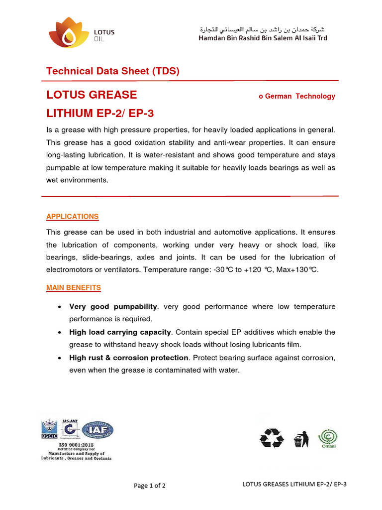 Lithium Grease Ep-2 Ep-3 | PDF | Lubricant | Materials