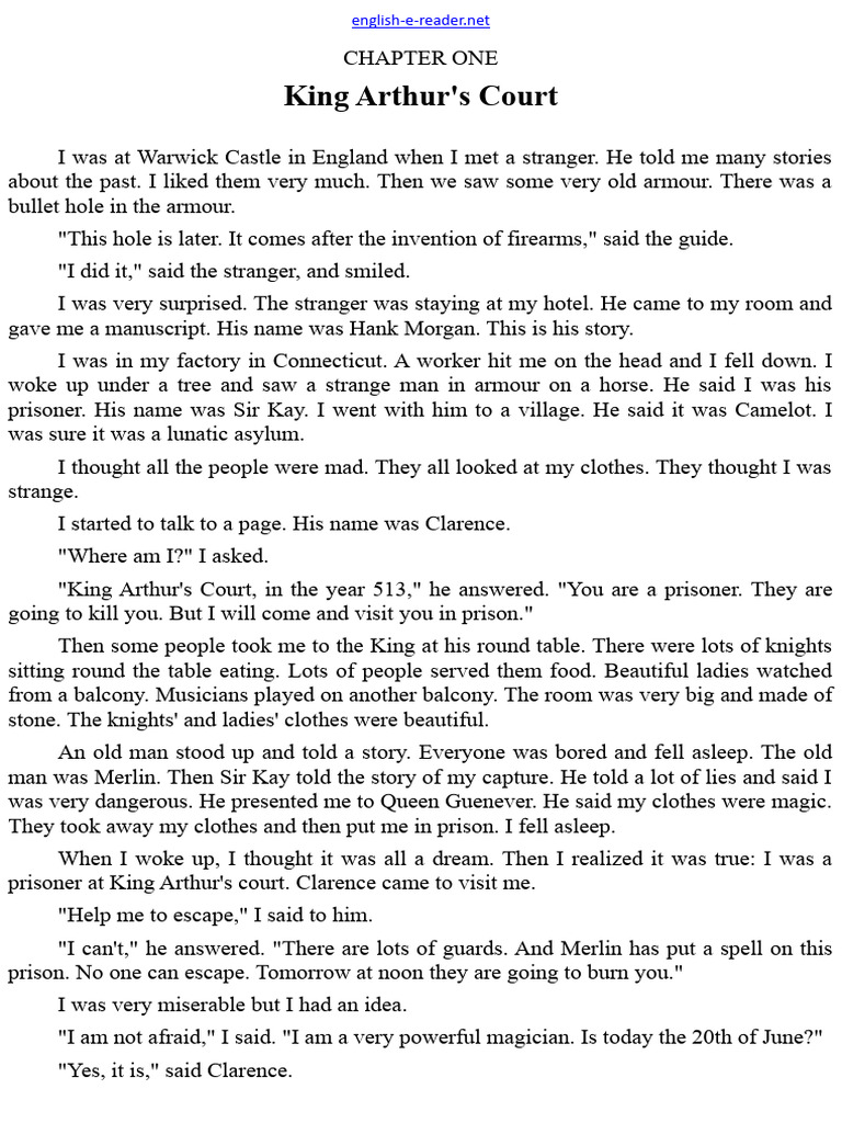 A Connecticut Yankee in King Arthurs Court-Mark Twain | PDF | Poetry